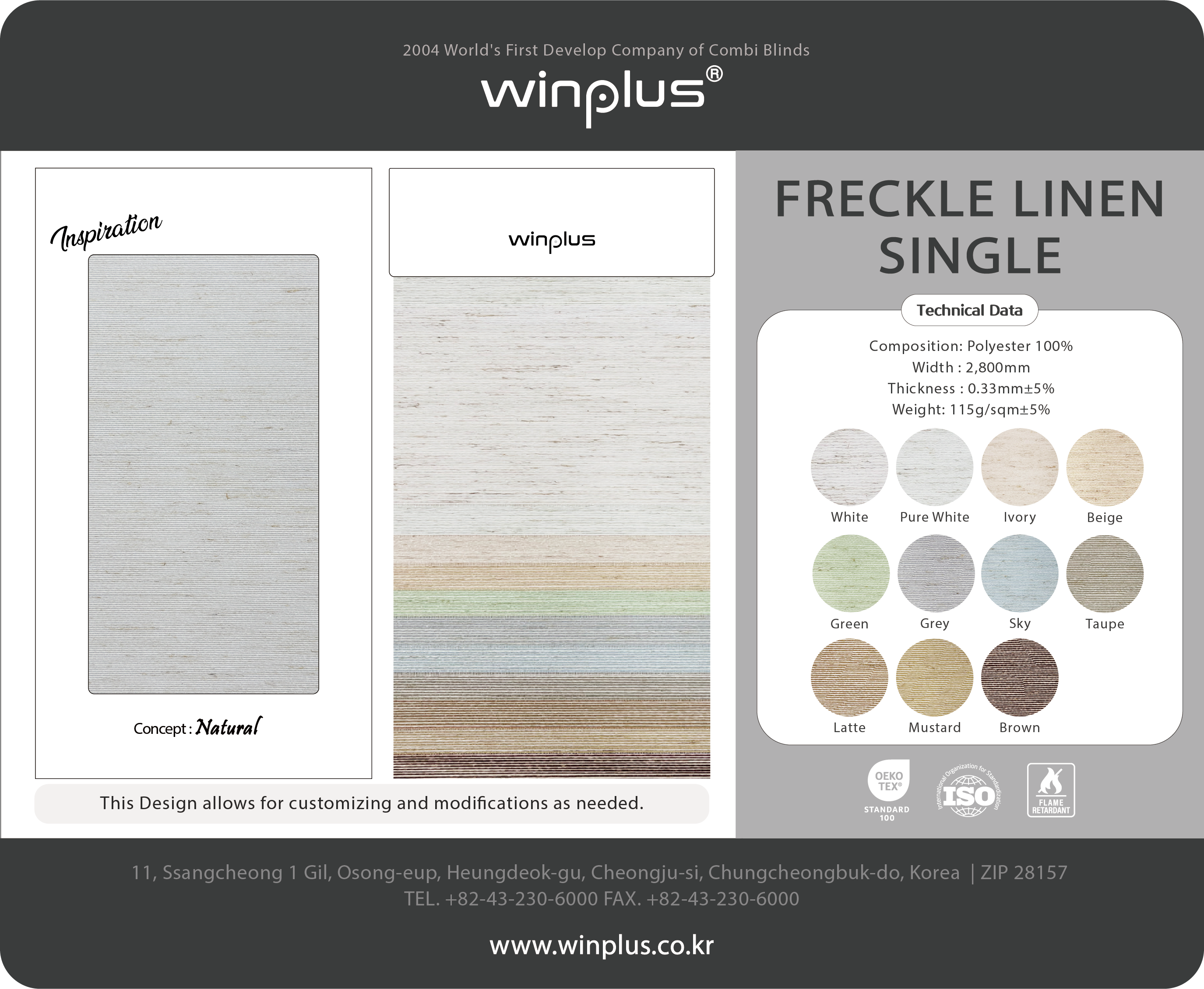 FRECKLE LINEN SINGLE > Fabric - WinPlus